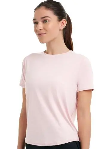 BLOQUV Short Sleeve Relaxed Crew Shirt - Tickle Me Pink