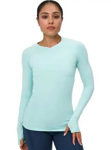 BLOQUV Active V-neck Sun Protection Shirt - Mint