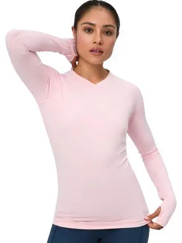 BLOQUV Active V-neck Shirt - Tickle Me Pink