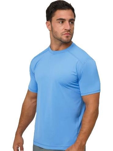BLOQUV Short Sleeve Sun Protection Crew Shirt - Indigo