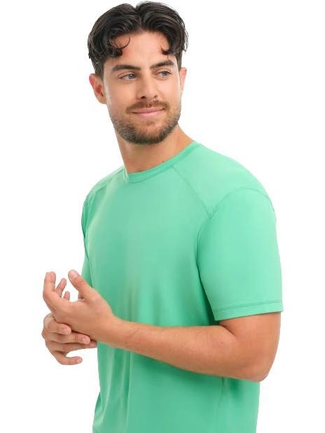 BLOQUV Short Sleeve Sun Protection Crew Shirt - Jade