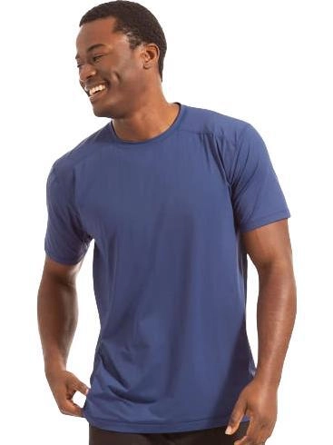 BLOQUV Short Sleeve Sun Protection Crew Shirt - Navy