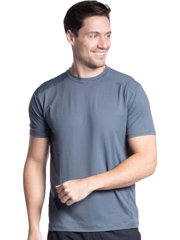 BLOQUV Short Sleeve Sun Protection Crew Shirt - Smoke