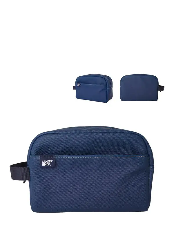 LANDS' END Woven Dopp Kit - Navy