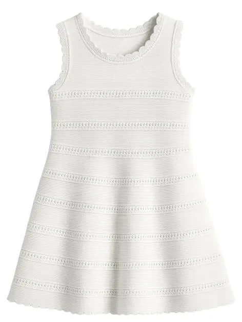LIMEAPPLE Crochet Flare Dress - White