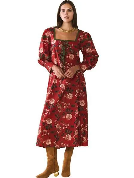 EDDY Printed Tess Dress - Red Soft Floral