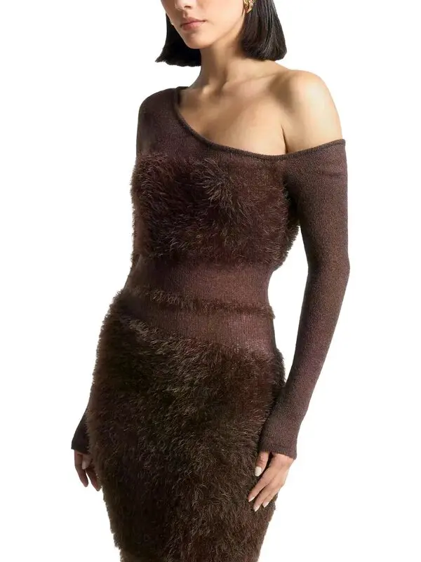 Manière De Voir Knitted Maxi Dress - Brown