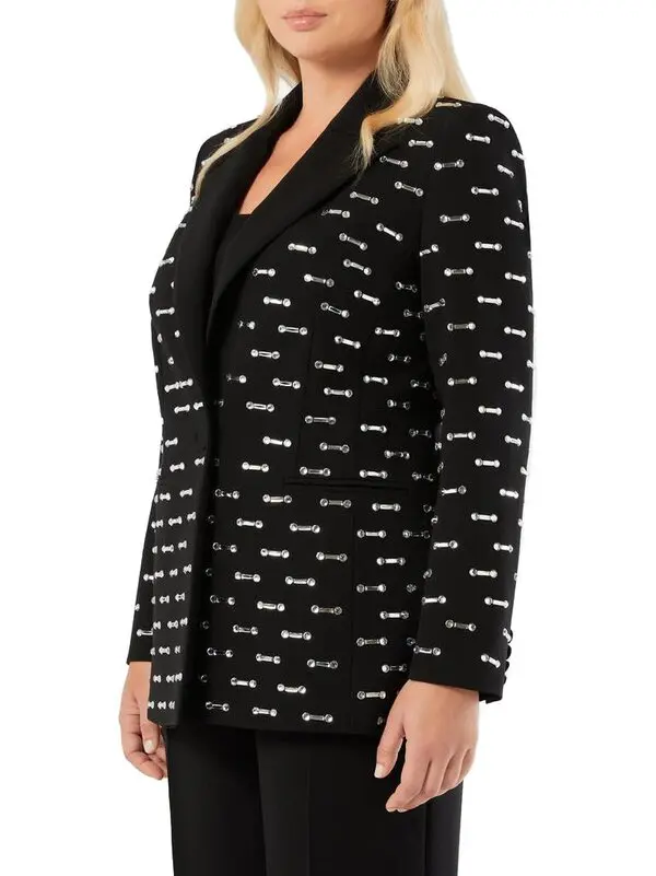 Marina Rinaldi Rhinestone Detail Jacket - Black