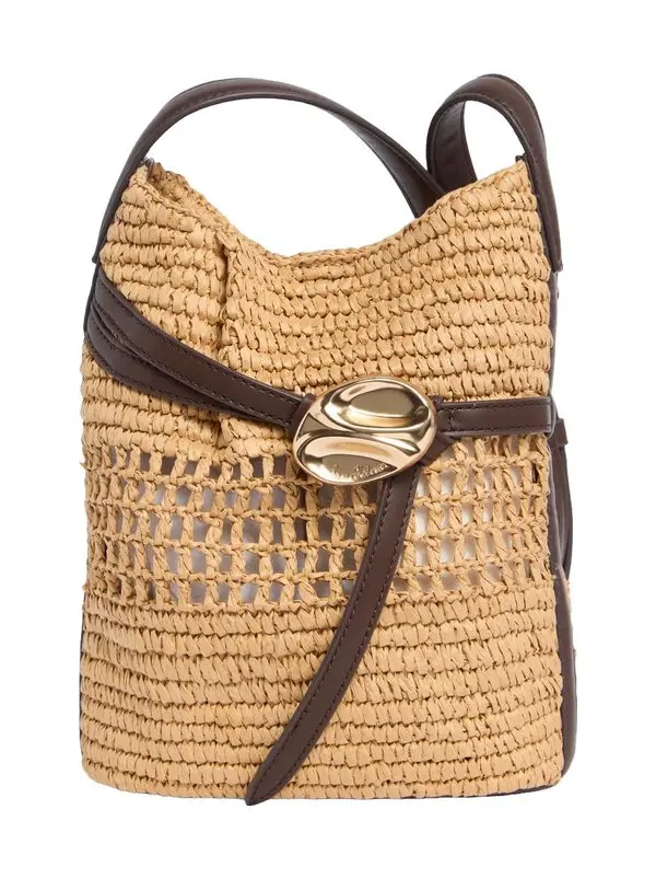 Sam Edelman Raffia Crossbody Bag - Brown Multi