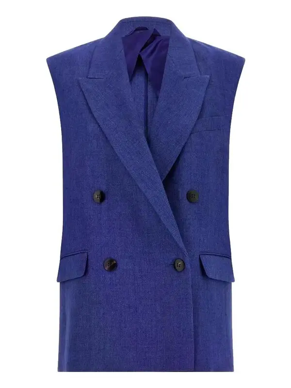 Max Mara Aia Double-breasted Waistcoat - Blue