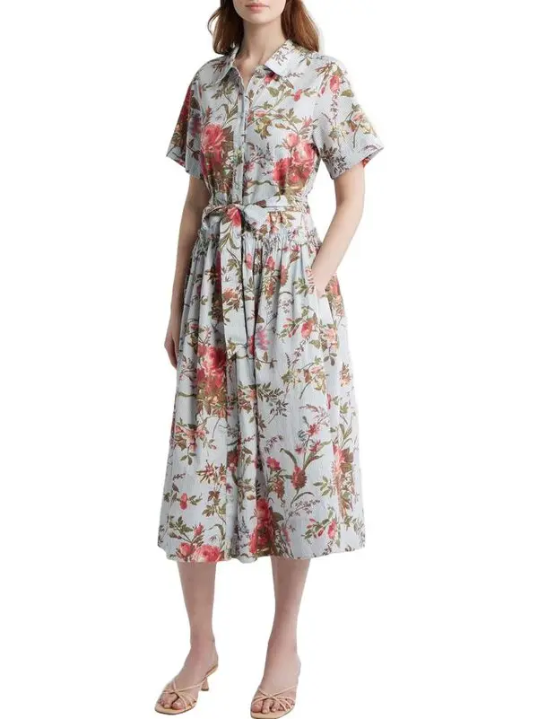 Love The Label Drew Floral Print Shirtdress - Battersea Floral Print