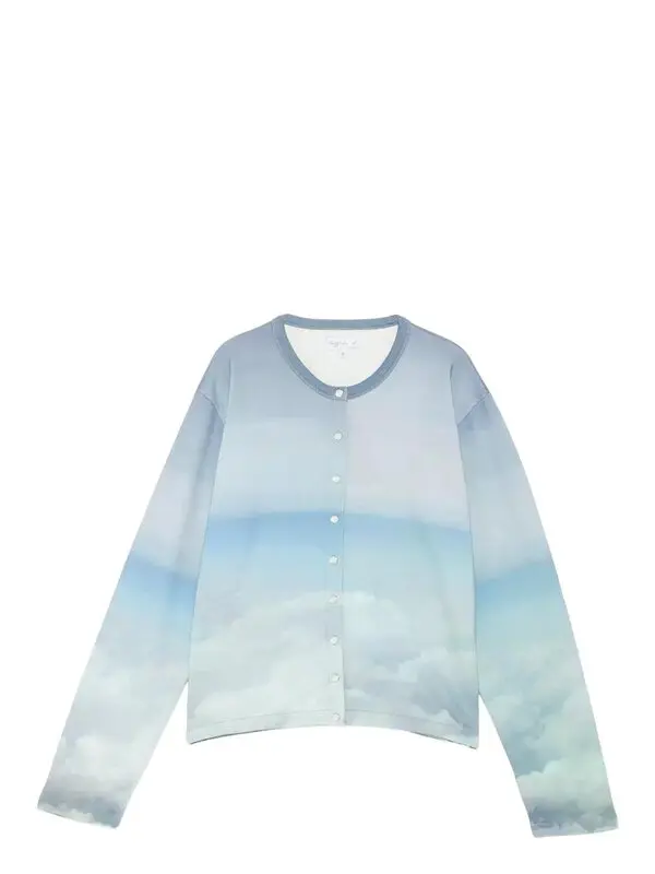 AGNES B. Photo-printed Cardigan - Blue