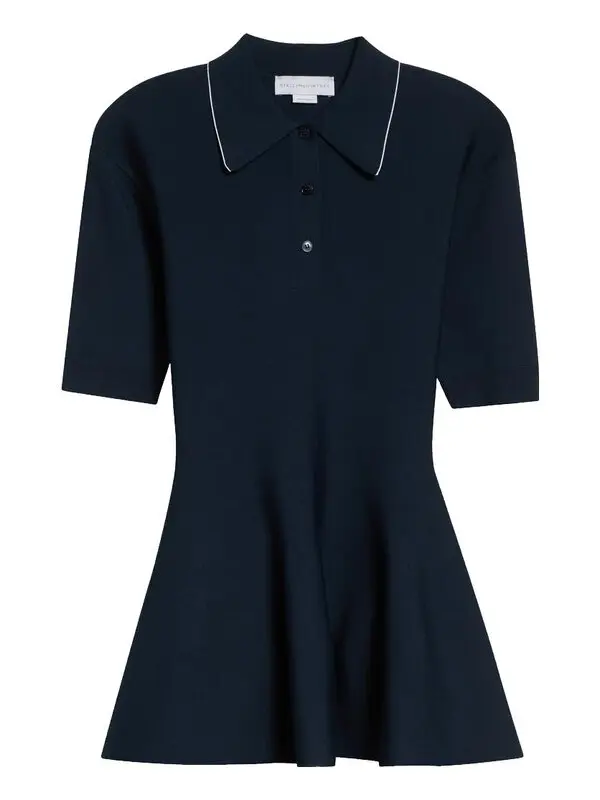 Stella McCartney Compact Knit Peplum Polo - Navy