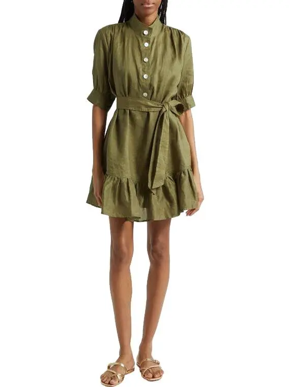 Veronica Beard Kaidin Ruffle-hem Dress - Army