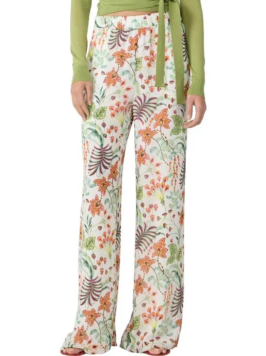 Diane Von Furstenberg Verick Print Wide Leg Pants - Miragevine White