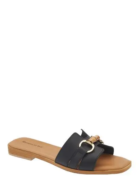 CHOCOLAT BLU Baz Slide Sandal - Black Leather