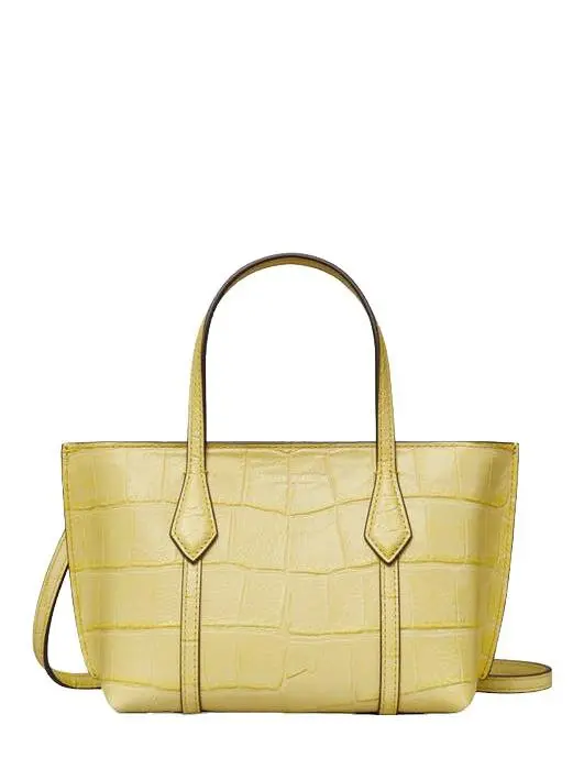 Tory Burch Mini Perry Embossed Leather Tote - Yellow Sky