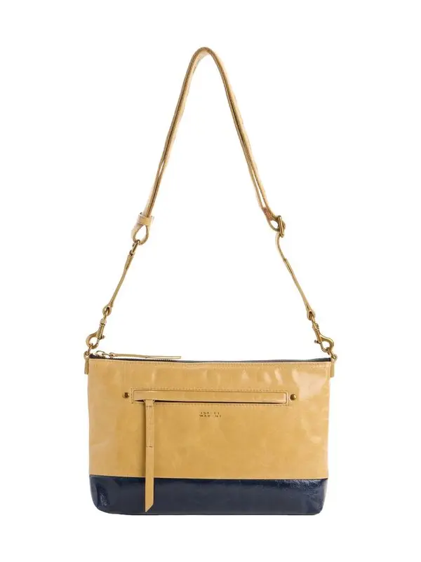 Isabel Marant Nessah Leather Crossbody Bag - Beige/navy