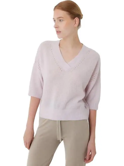 Majestic Filatures Cashmere-silk Pointelle Top - Glycine