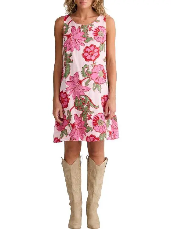 TALISMAN THE LABEL Zephyr Floral Shift Dress - Pink Ibiza
