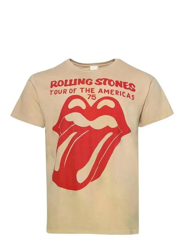 MadeWorn Rolling Stones Graphic Cotton T-shirt - Neutrals