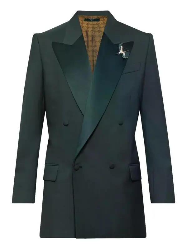 Amiri Satin-lapels Blazer - Green