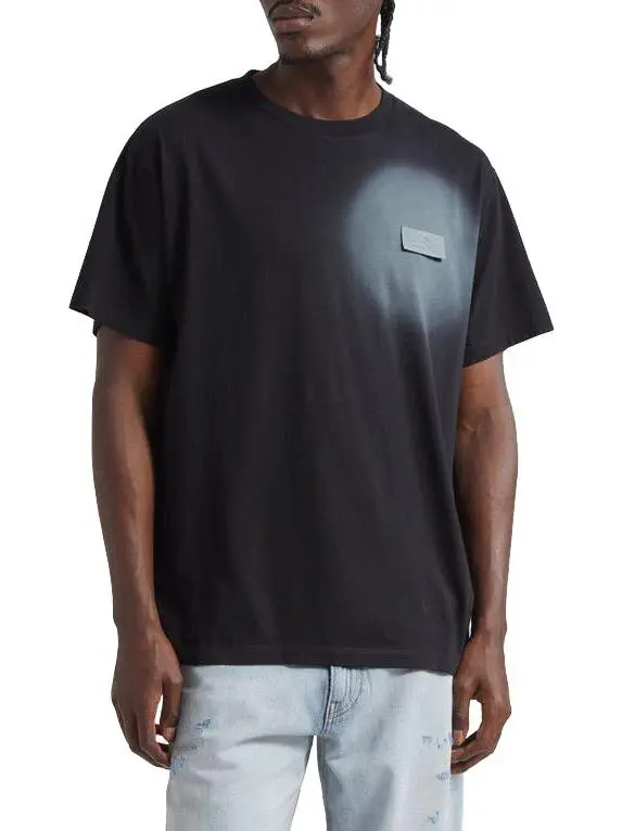 MAISON MARGIELA Spray Dot Motif Numeric Logo Patch T-shirt - Black