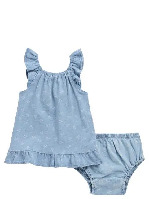 Splendid Cotton Dress With Bloomers - Indigo Cherry