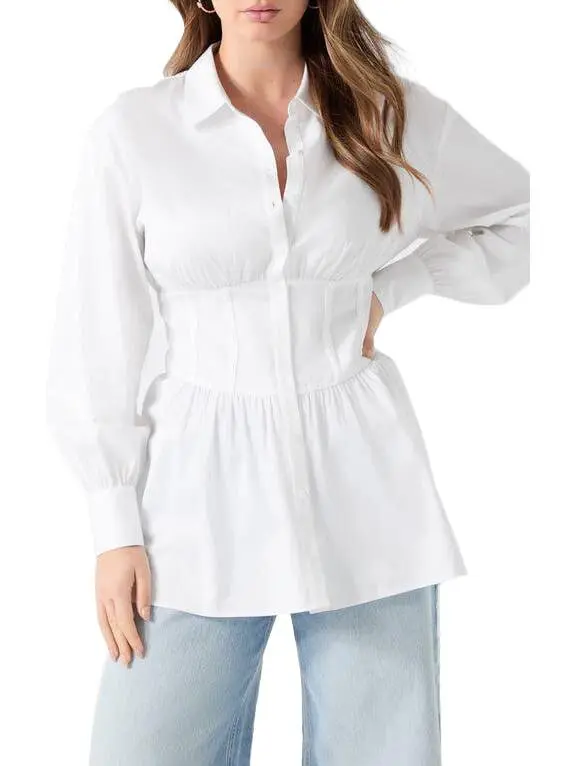 Guess Lori Corset Button-up Shirt - White