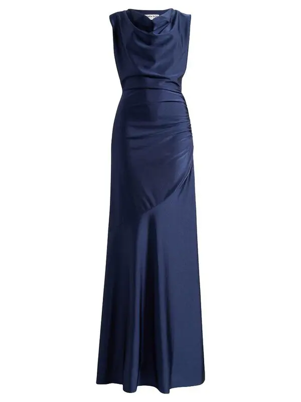 Chiara Boni La Petite Robe Eunia Ruched Sleeveless Gown - Midnight
