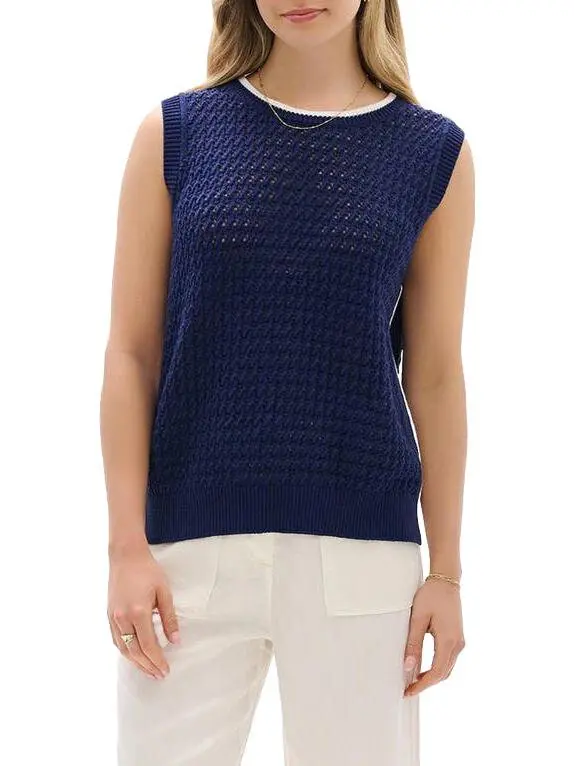 HATLEY Cotton Knit Sweater Tank - Patriot Blue