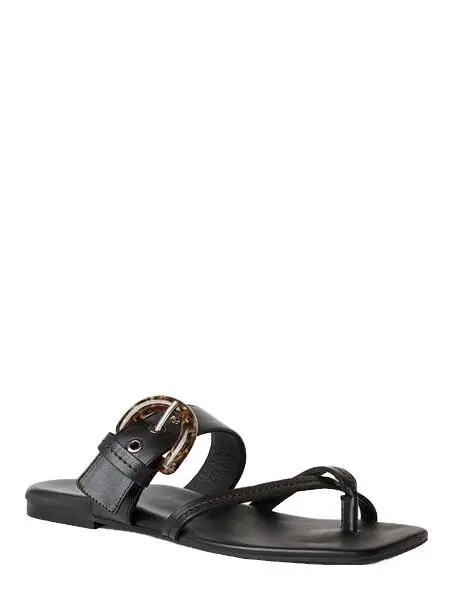 Aquatalia Asti Weatherproof Slide Sandal - Black Leather