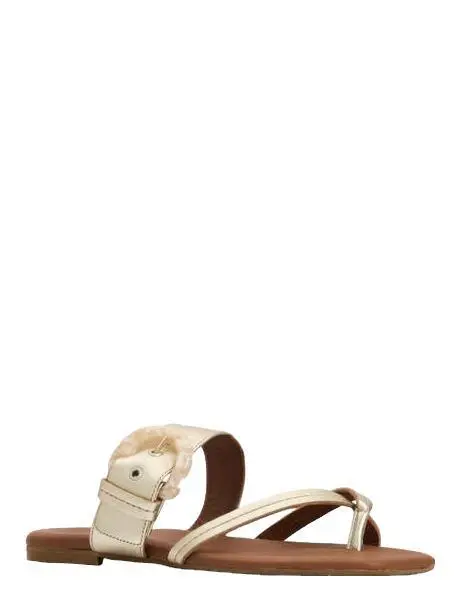 Aquatalia Asti Weatherproof Slide Sandal - Champagne Metallic