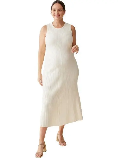 INGRID & ISABEL A-line Sweater Knit Dress - Ivory