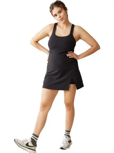 INGRID & ISABEL Square Neck Active Dress - Black