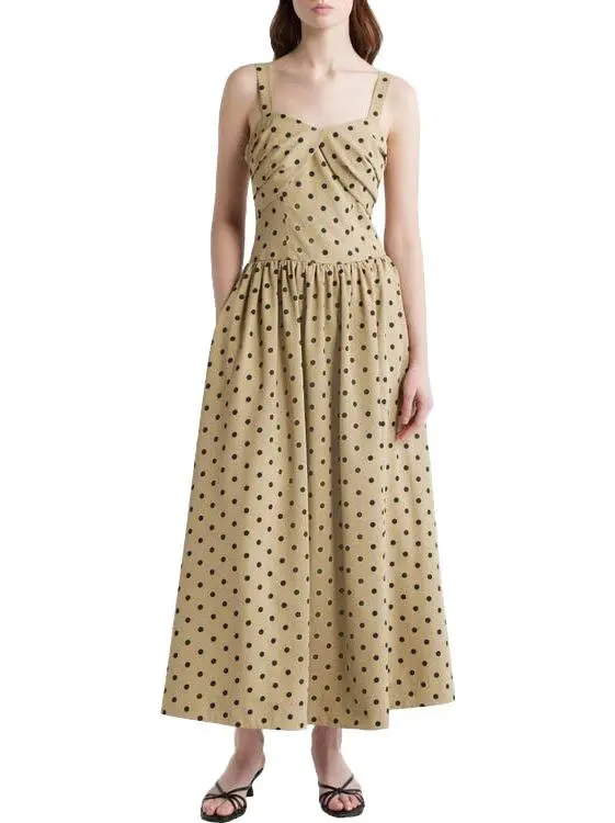 EN SAISON Hadley Dot Sleeveless Maxi Dress - Tan Black