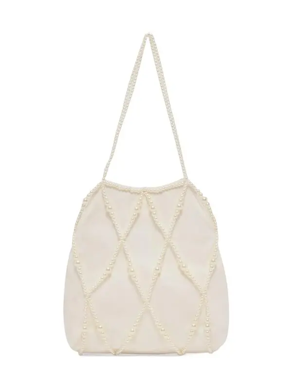 Dolce Vita Faux Pearl Satin Bag - Ivory