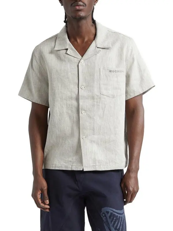 JW Anderson X Guinness Jacquard Linen & Cotton Camp Shirt - Clay
