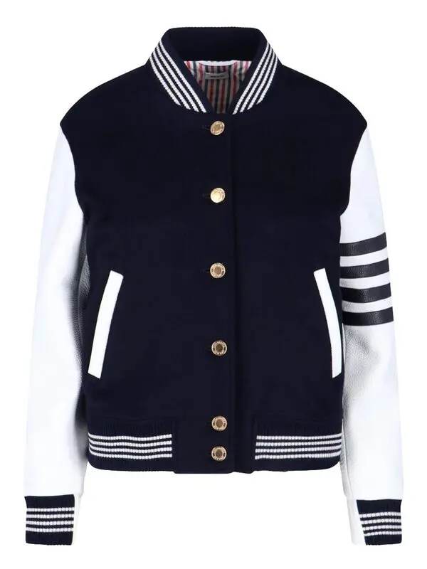 Thom Browne Varsity Bomber Jacket - Blue