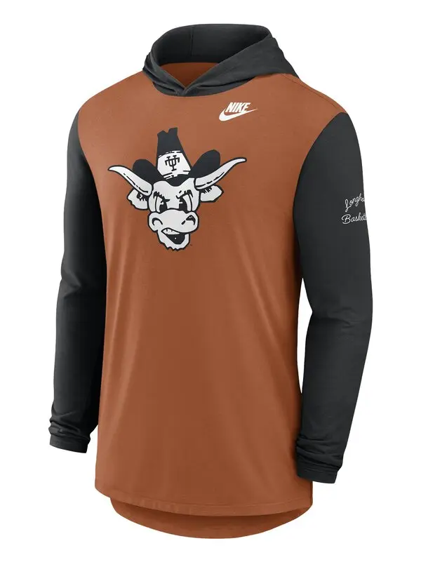 Nike Texas Campus Legacy Dri-fit College Long-sleeve Hooded T-shirt - Orange