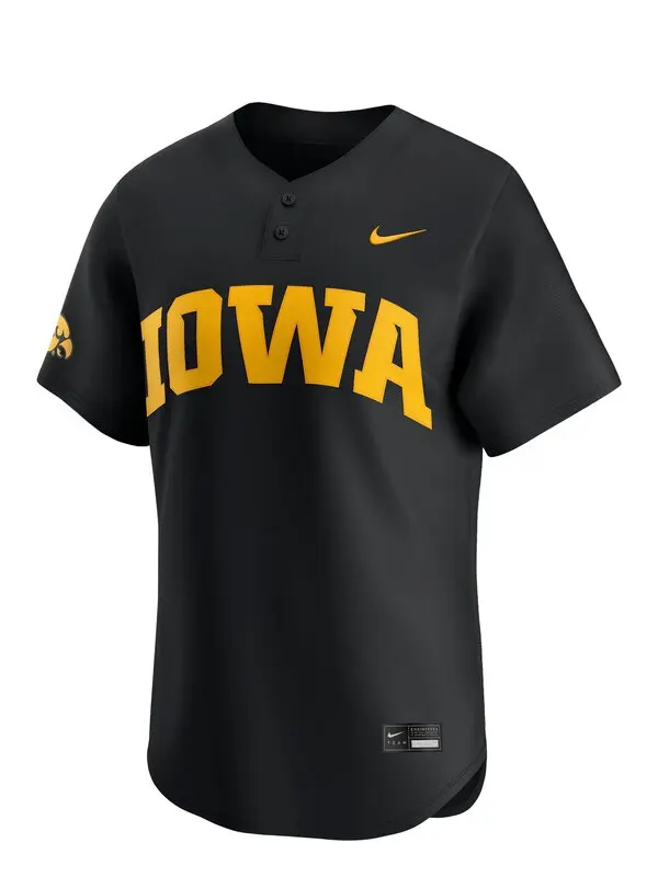 Nike Iowa Wordmark College Limited Baseball Jersey - Black
