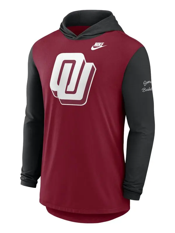 Nike Oklahoma Campus Legacy Dri-fit College Long-sleeve Hooded T-shirt - Red