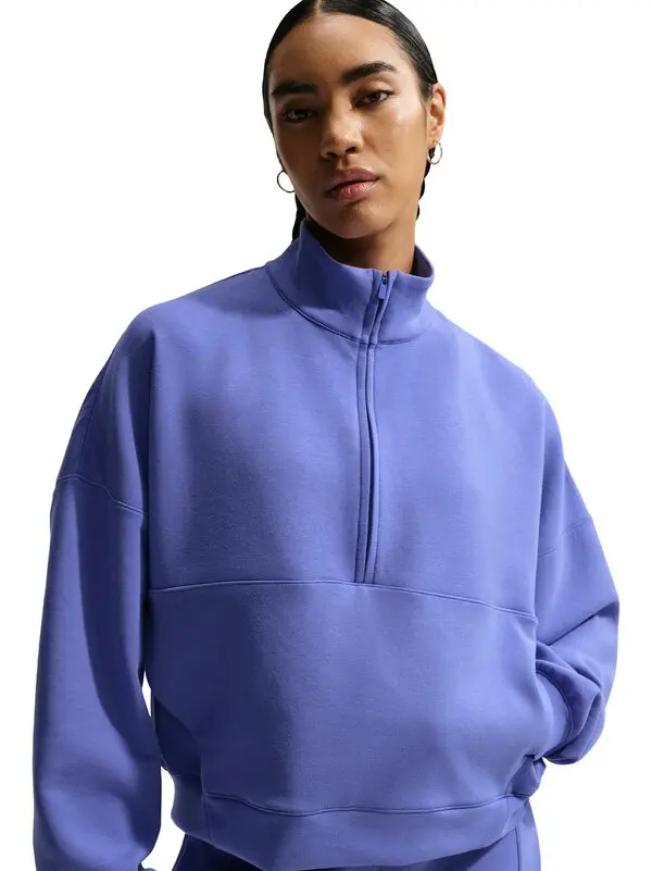 Nike 24.7 Impossiblysoft Dri-fit Oversized 1/2-zip Top - Blue