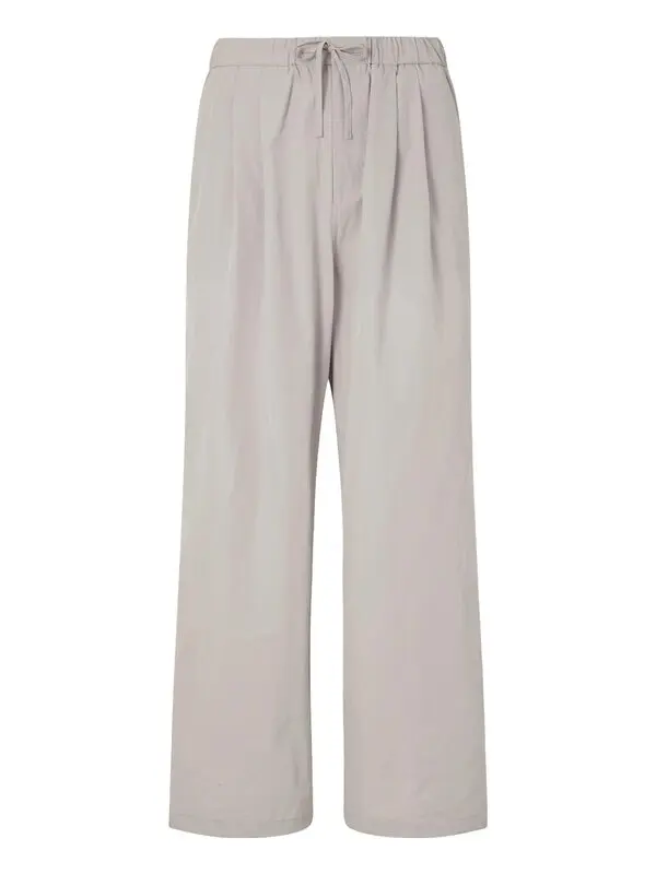 AMOMENTO Drawstring Straight-leg Woven Trousers - Gray