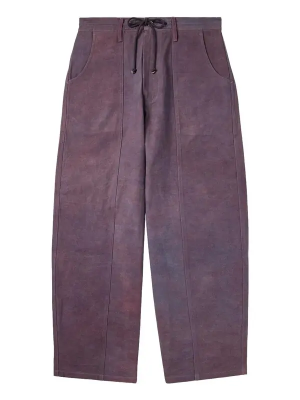STORY MFG. Document Straight-leg Panelled Organic Cotton-canvas Trousers - Purple