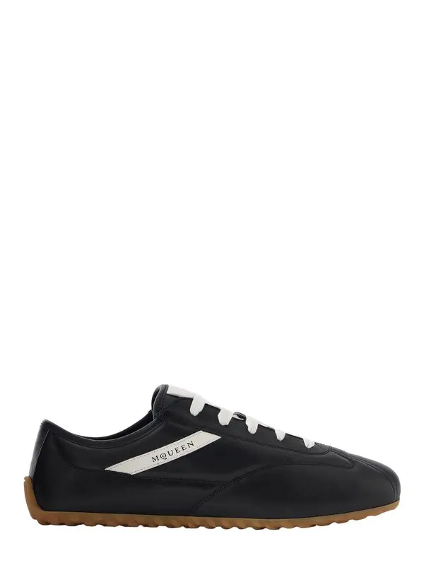 Alexander McQueen Logo-print Leather Sneakers - Black