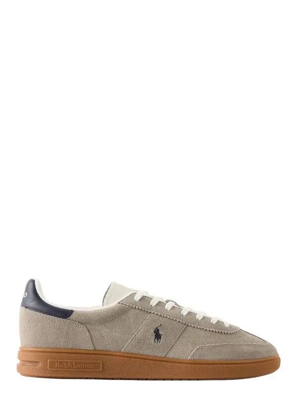 Polo Ralph Lauren Bedford Logo-embroidered Suede Sneakers - Gray