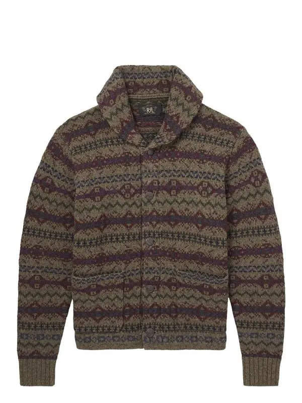 Ralph Lauren Shawl-collar Fair Isle Wool Cardigan - Brown