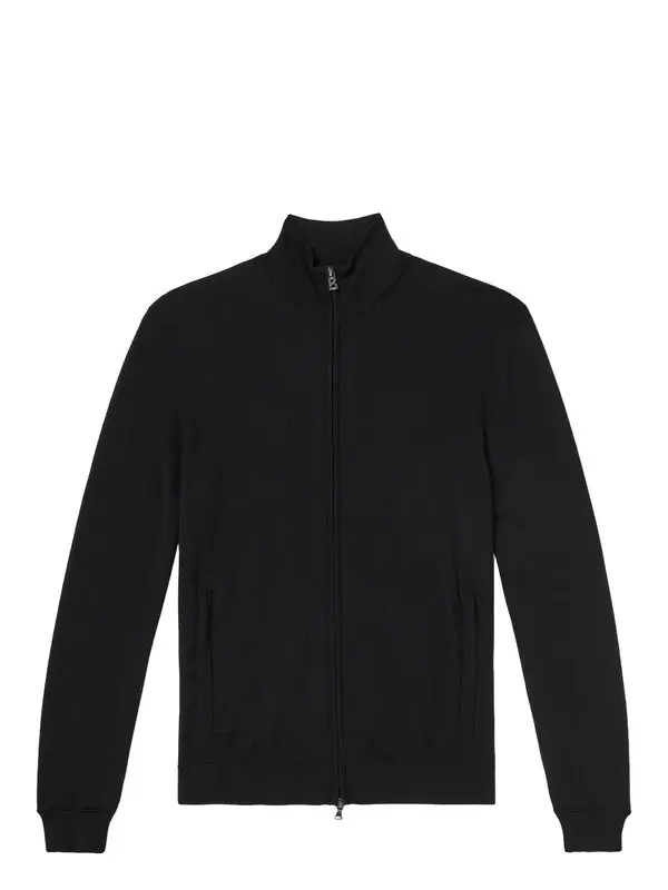 Bogner Virgin Wool Zip-up Cardigan - Black