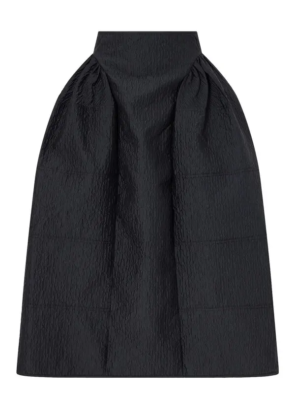 Cecilie Bahnsen Daphne Pleated Cloqué Midi Skirt - Black